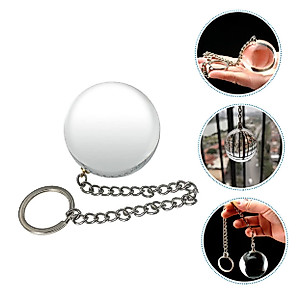 BESPORTBLE Hypnotic Crystal Ball Clear Spiritual Ball Multi-use Crystal Ball Hanging Adorn Spiritual Gemstone Swinging Pendulum Chain Decor Stainless Steel Health Supplies Hypnosis