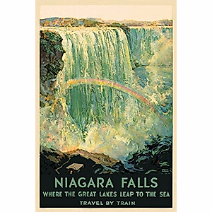 Magnet Niagara Falls Great Lakes Leap to The Sea 1920s Vintage Travel Magnet Vinyl Magnetic Sheet for Lockers, Cars, Signs, Refrigerator 5"