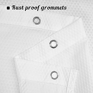 Mrs Awesome Embossed Microfiber Fabric Stall Shower Curtain Liner 48 x 72 inches, Washable and Water Repellent, White