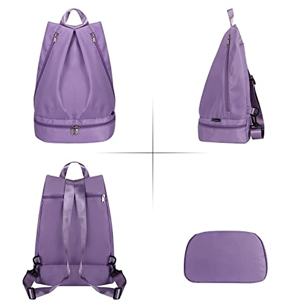 Perselief Women's Gym Backpack Waterproof Swimming Backpack with Shoe Compartment & Wet Pocket, Sports Travel Backpack Small Gym Bag