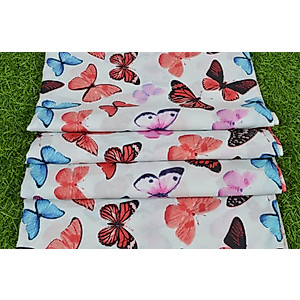 Maviss Homes Beautifuly Designed Dress Making Hand Block Printed Fabric |Indian Cotton Craft Sewing Material Supplies | Fabric for Quilt Making | 5 Yard; White