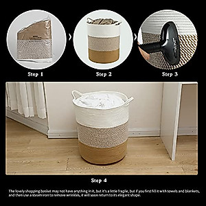 ZLG Cotton Rope Basket 14.15x18.1x15.94Inch Baby Laundry Basket Toy Storage Basket large baskets for blankets