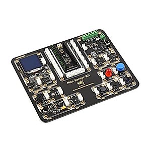 Waveshare Entry-Level Sensor Kit Compatible with Raspberry Pi Pico, Including Pico Expansion Board and 15 Common Modules-Sensor Kit + Raspberry Pi Pico H