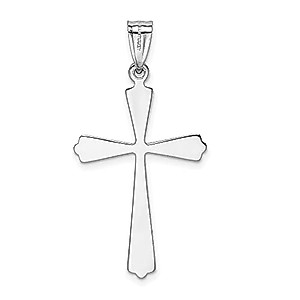 IceCarats 14K White Gold Holy Cross Necklace Religious Pendant Jesus Christ Charm Only