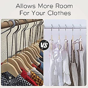 Sleek Pick Premium Children Hangers Velvet Ivory, 70 Pack,7.9 x 13.8” Non-Slip Felt Hangers, Heavy Duty Ultra Slim Kids PreTeen Hangers, Space-Saving Hangers 360 Hooks, Contoured Notched Shoulders