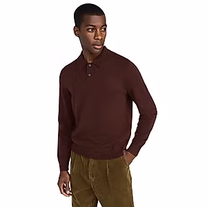 Theory Men's Toby Polo J Montana, Chocolate, Brown, M