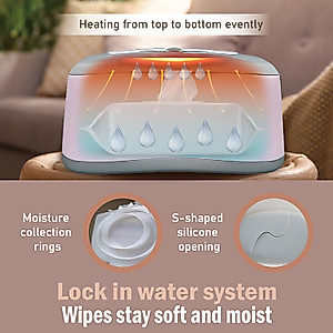Baby Wet Wipe Warmer & Dispenser, Holder and Case - with Easy Press On/Off Switch, Only Available at Amazon
