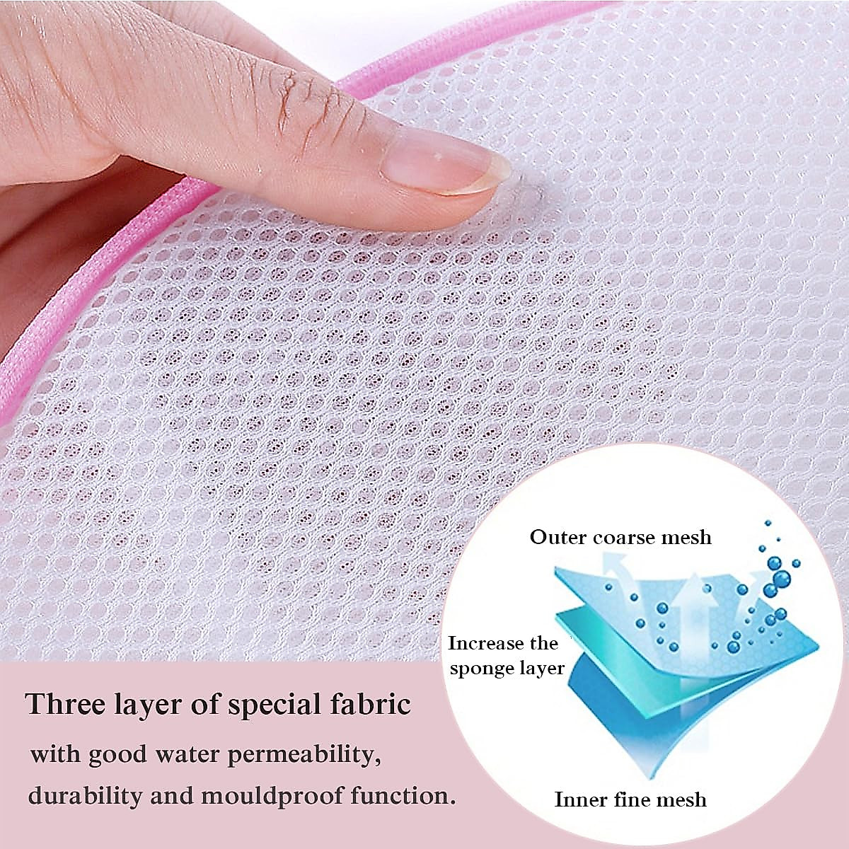Large Bra Washing Bags for Laundry - 4 PCS, Bra Laundry Bags for Washing Machine, Lingerie Bag for Washing Delicates Underwear Brassiere, Bra Washer Protector for Laundry (Large-Pink 4 pack)