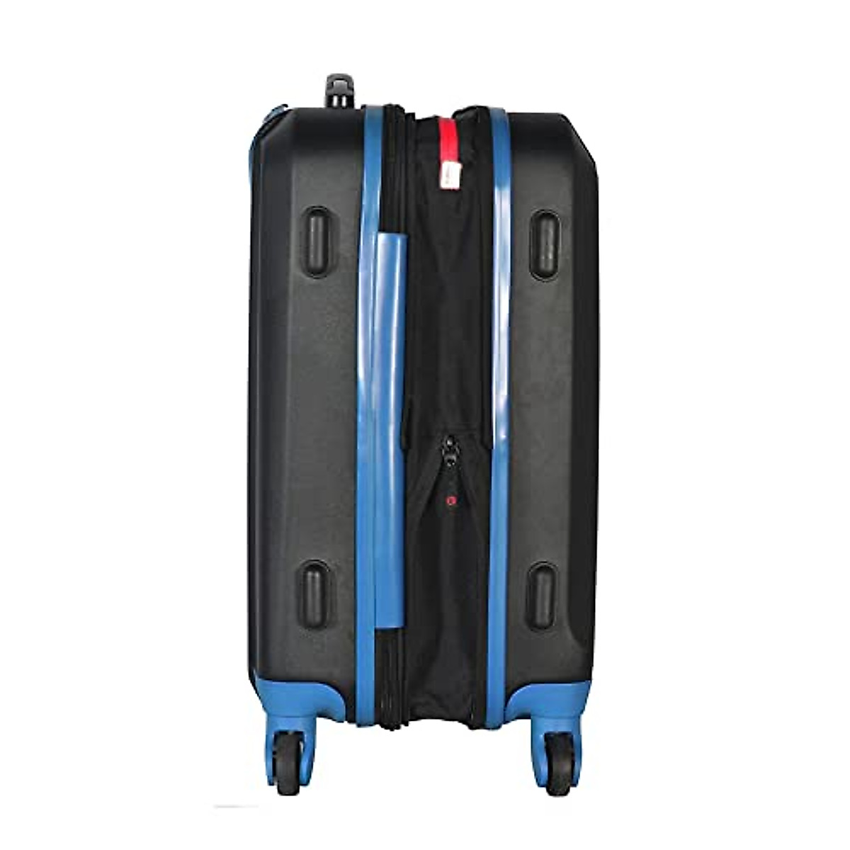Olympia USA Apache II 22 Inch Expandable Rolling Carry On Lightweight Hardside Double 4 Wheel Spinner Luggage Suitcase with Locking System and Hidden Laptop Compartment, Black/Blue