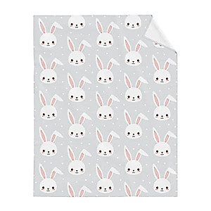 FeHuew Childish Bunny Cartoon Rabbits Soft Throw Blanket 40x50 inch Lightweight Warm Flannel Fleece Blanket for Couch Bed Sofa Travel Camping for Kids Adults