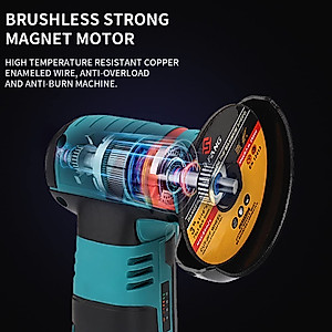 SI FANG 3 Inch Mini Angle Grinder Cut Off Tool Kit, 12V Cordless Electric Rotary Tool Metal Cutter Machine with Charger and Battery, Power Grinders for Fast Cutting-Grinding, Polishing