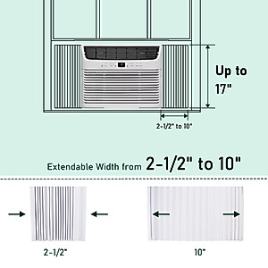 Flehomo Window Air Conditioner Side Panels with Double Layers, Adjustable Insulation AC Side Panel, Window Unit Replacement Screen, Fits Up to 17" x 10", White