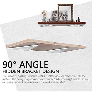 4 Park Floating Shelf Bracket 4 x 3 Inch, White 4 inch Shelf Bracket, Floating Shelves Brackets, Floating Shelf Hardware, Space Saving Small Hidden Shelf Brackets 4 inch for Home Decor (White)
