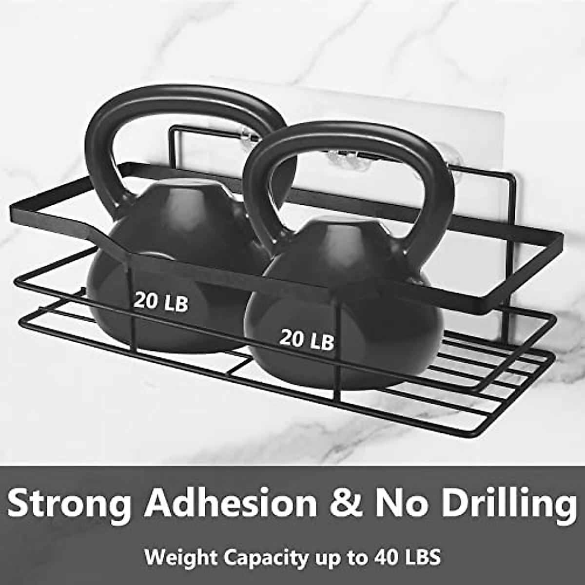 Adhesive Shower Caddy Shelf, 4 Pack No Drilling Wall Mounted Shower Organizer with 4 Hooks and 2 Soap Holders for Bathroom Washroom Inside Shower, Stainless Steel Rustproof Shower Rack for Kitchen