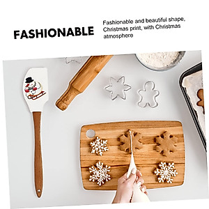 VINTORKY Christmas Baking Utensils 1pc Silicone Cream Spatula Holiday Spatulas and Mixing Spoons Festive Kitchen Tool