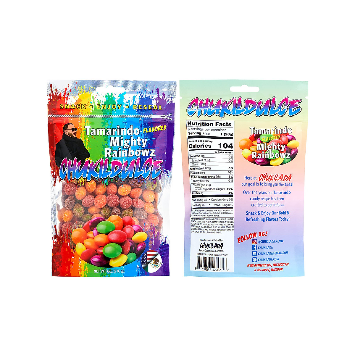 skittles, chamoy gummies