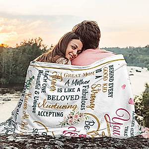 HCDER Mom Gifts, Gifts for Mom Blanket 60"x50", Mom Gifts for Mother's Day, Birthday Gifts for Mom from Daughter Son, Mother Birthday Gift, Mom Gift Ideas, Mom Gifts for Women, Best Mom Ever Gifts