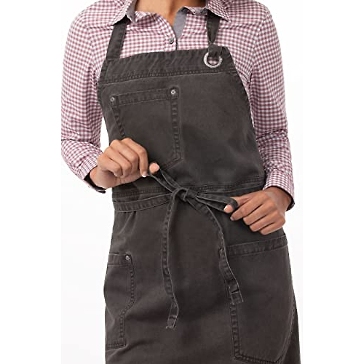 Chef Works Unisex Dorset Bib Apron, Pewter, One Size