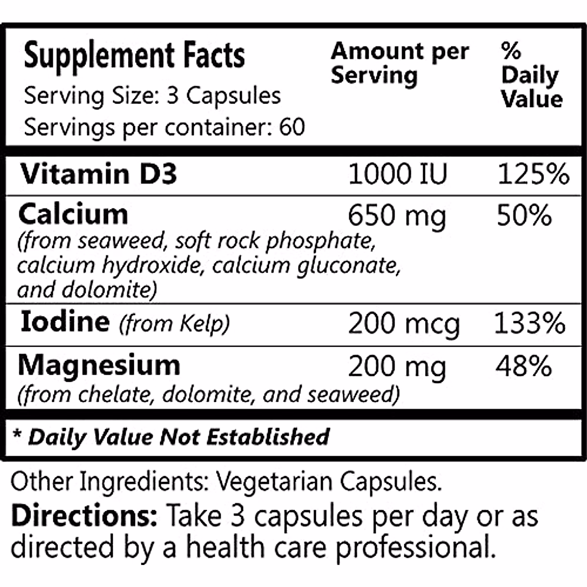Daily Manufacturing Ocean Elements™ (Calcium & Magnesium, Iodine, & Vitamin D3)