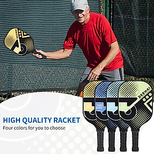 Quiet Pickleball Paddles Pickleball Set Pickleball Rackets, Quiet Pickleball Racquet Set of 4&2 with 1 Portable Pickleball Bag, 4 Pickleball Balls & 4 Grip Tapes