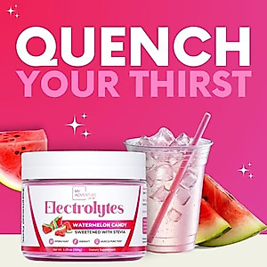 Zero Sugar - Watermelon Candy Electrolytes Powder - Refreshing Hydration - Caffeine Free Energy with All Natural Ingredients - Vegan, Keto and Paleo - Sugar Free Electrolytes Drink Mix - 30 Servings