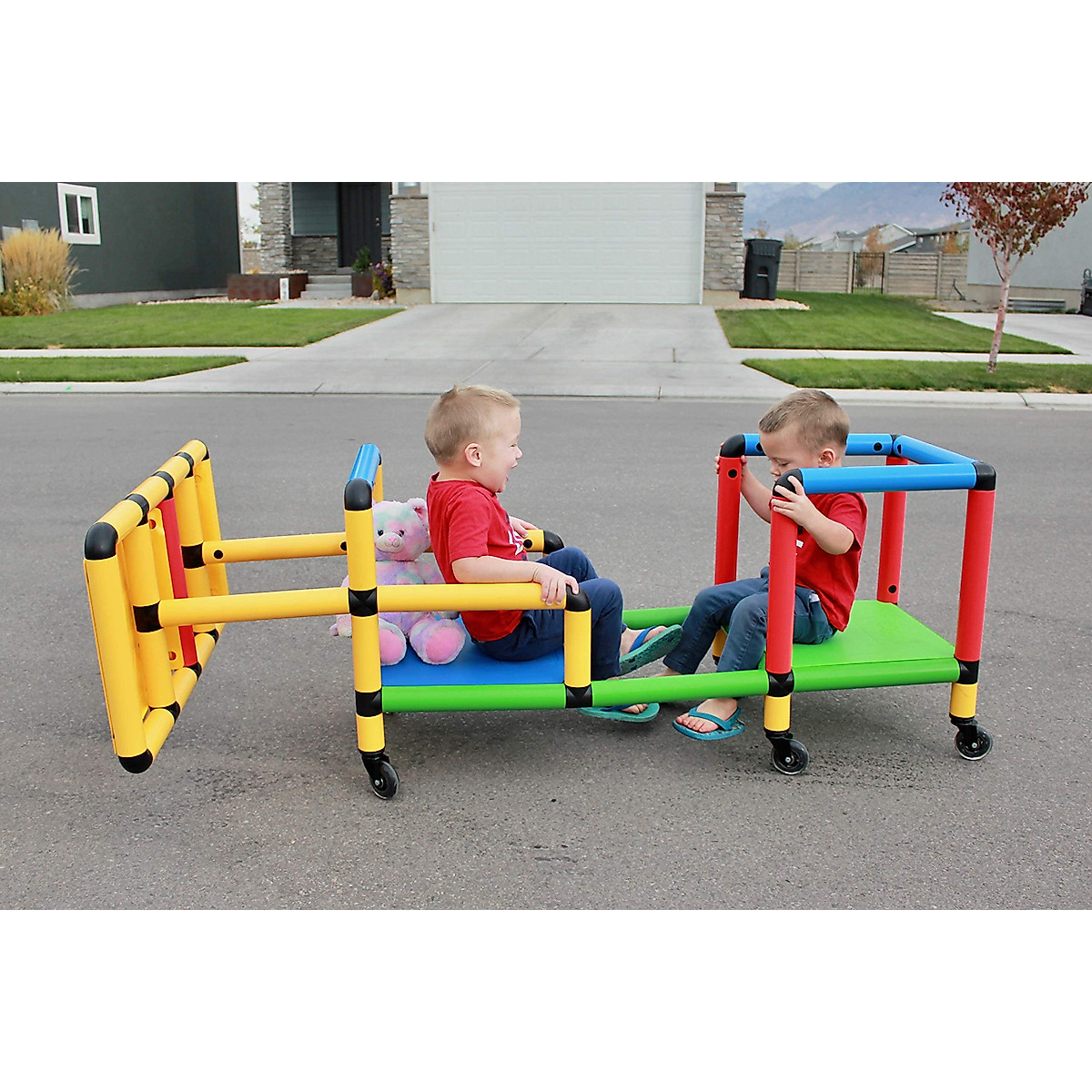 FUNPHIX Wheelies - Buildable Play Structure Set with Wheels, Indoor and Outdoor STEM Learning Construction Toy for Ages 2-12 Years