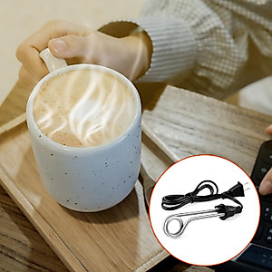 Huquary 1 Pcs Portable Immersion Water Heater 300W 120/240V Electric Camping Accessories Dual Voltage Immersion Heater Travel Water Boiler Water Heating Rod with Travel Adapter for Coffee (Black)