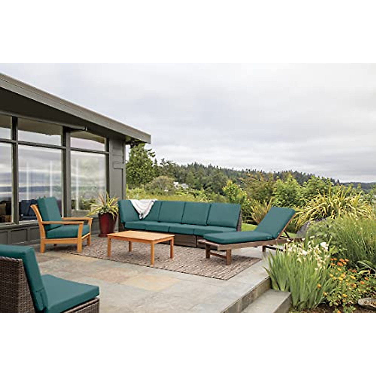 Classic Accessories Ravenna Water-Resistant 72 x 21 x 3 Inch Patio Chaise Lounge Cushion, Mallard Green, Patio Cushion