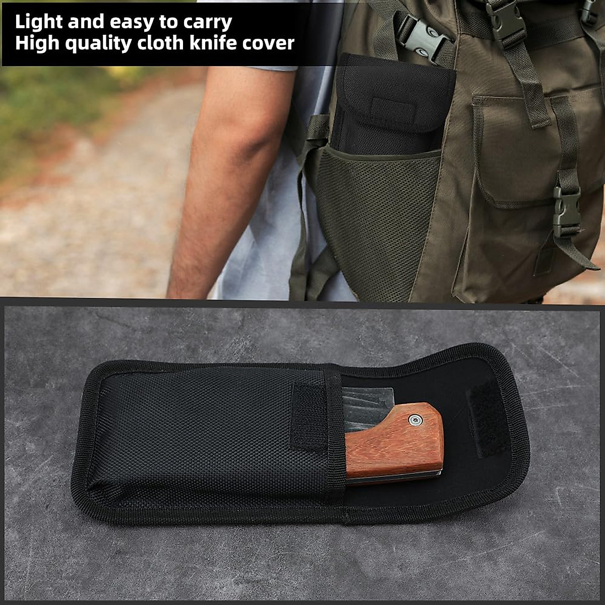 zarfand Folding Cleaver, Pocket Folding Chef Knife with Forged Steel Blade, Folding kitchen knife with Solid wood Handle Camping BBQ trip Outdoor Portable kitchen knife with Bottle Opener. (Type-A)