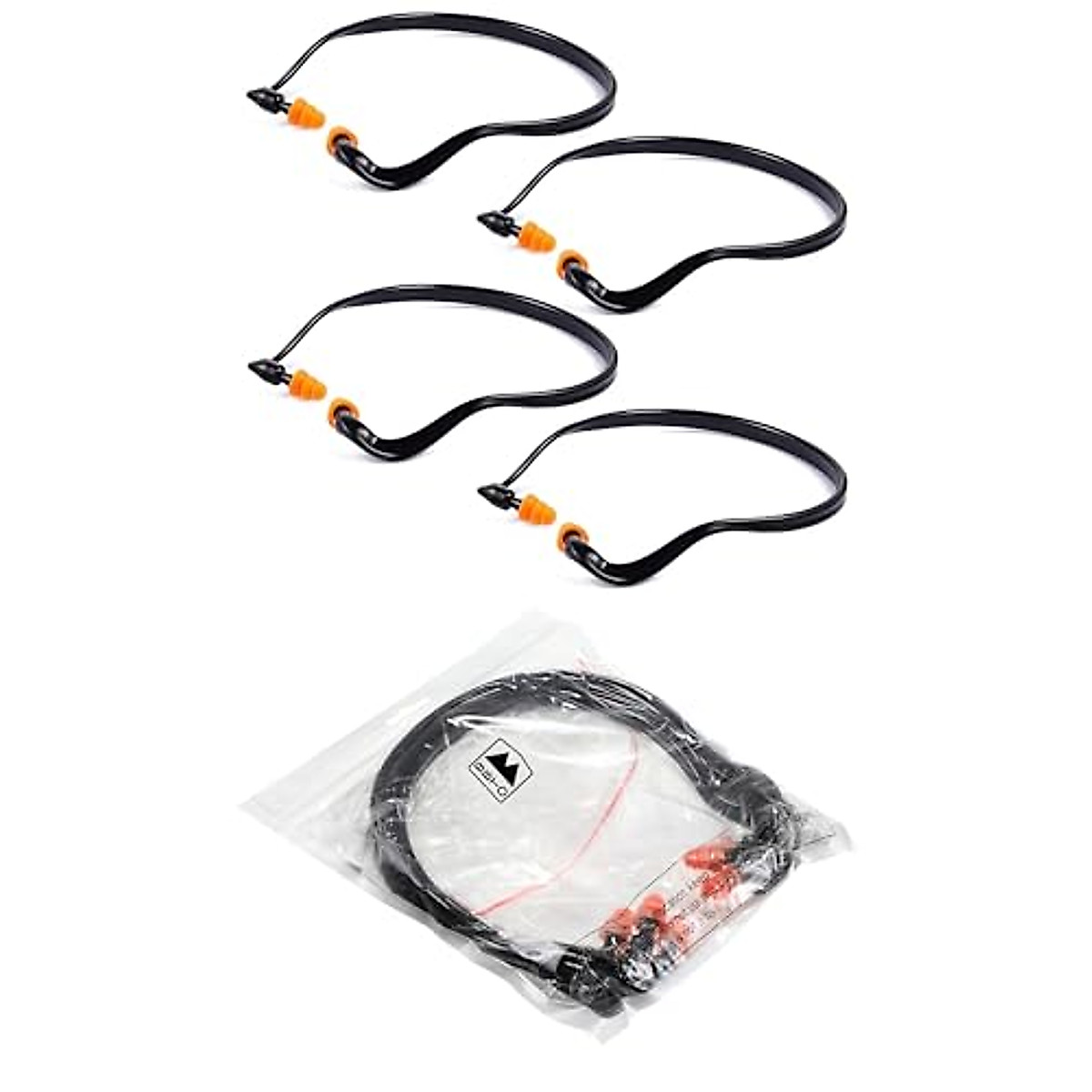 Banded Earplugs for Shooting Range Band Ear Plugs Lightweight Silicone Earplugs for Hearing Protection, Noise Reduction, Work, Construction, Sleeping, Concerts, Motor Sports Racing (4 Pieces)