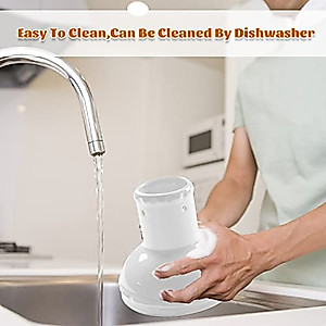 KAMaster White Ceramic Chicken Holder for Grill, Beer Can Chicken Throne for Smokers, Green Egg Parts Non-Stick Steamer Roaster Rack Vertical Stand for Kamado BBQ Accessories