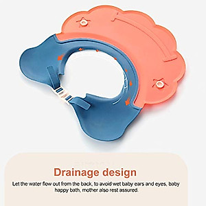 Denpetec Baby Shower Cap,Adjustable Bath Silicone Shower Cap for Kids,Large Hair Washing Hat for Toddlers