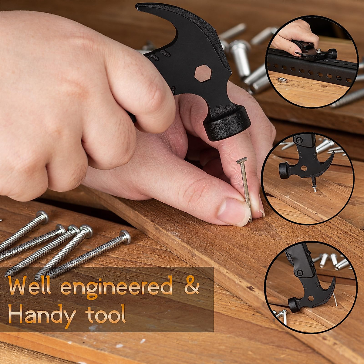 Multitool Hammer Camping Accessories, Multi Tools Cool Gadgets Stocking Stuffers Gifts for Men Dad Husband Grandpa Him Boyfriend Women Fathers Day Birthday Valentines Christmas