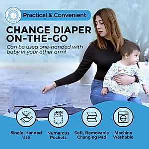 Panolina Tote Diaper Bag with Baby Changing Station - Cute Travel Diaper Bag with Organizing Pouches and Stroller Straps in Messenger Style