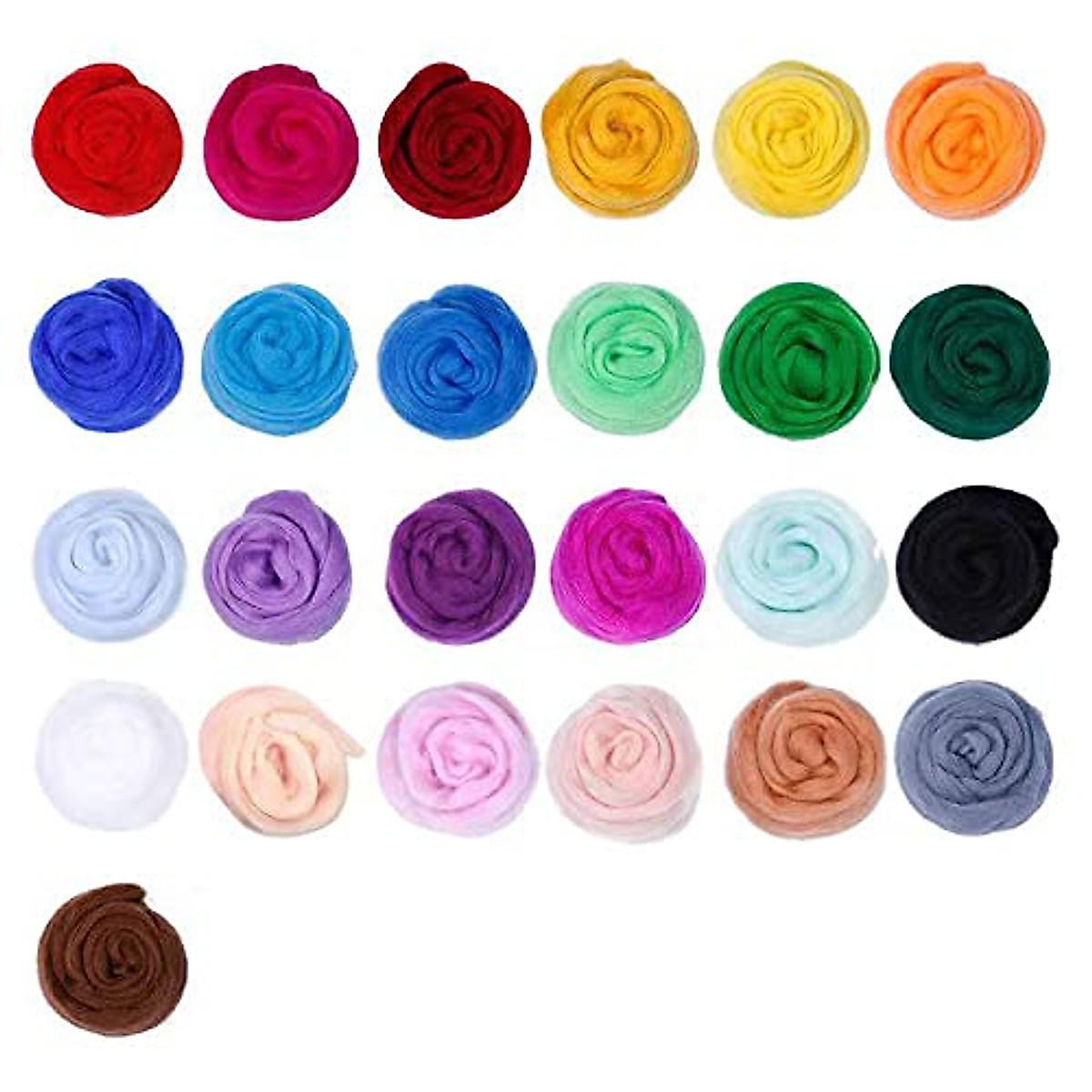 Needle Felt Wool-25 Colors Wool Fibre Roving for DIY Felting Wool Projects 3g/Color