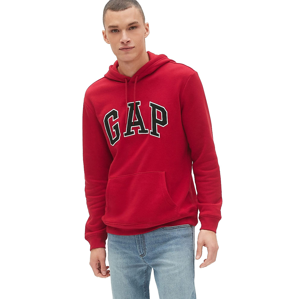GAP mens Logo Fleece Hoodie Sweatshirt, Crimson Red, X-Large US