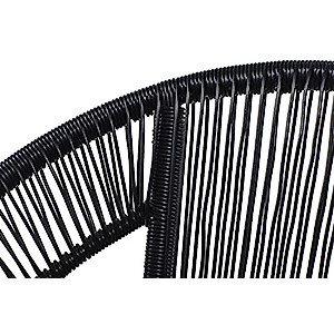 Deco 79 Contemporary Plastic Rattan Oval Outdoor Chair, 29" x 23" x 30", Black