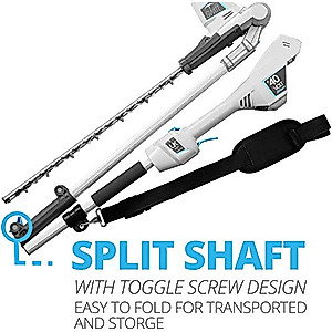 40V Cordless Pole Hedge Trimmer Long Reach 18" Cutting Length 6 Position Adjustable Head with 2Ah Battery and Charger