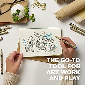 SAKURA Pigma Micron Fineliner Pens - Archival Black and Colored Ink Pens - Pens for Writing, Drawing, or Journaling - Black and Assorted Colored Ink - 01 Point Size - 6 Pack