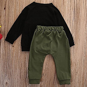 Toddler Baby Boy Fall Winter Outfits Clothes Set Printed Tops Pants Leggings 0-3 Y(Long Sleeve, 18-24 Months)