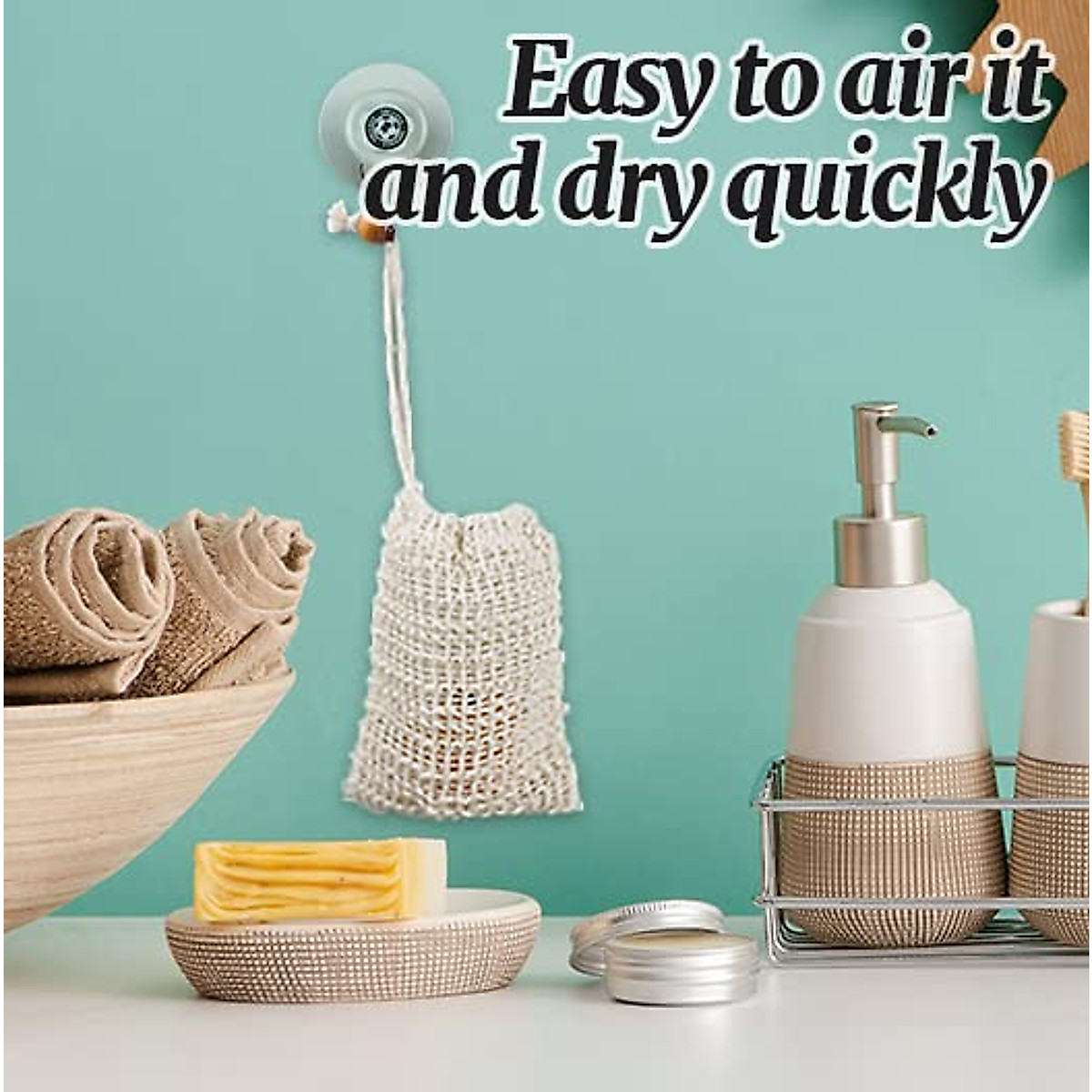 Ycolama 50 Soap Bags Mesh Exfoliating, 100% Natural Sisal Soap Pouch, Soap Savers for Shower Use Like Massaging And Scrubbing(5.3 × 3.7inches)