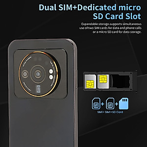 Vikye M12S Ultra Unlocked 5G Smartphone 6.5in HD Screen for Android 12 6GB RAM 256GB ROM WiFi Mobile Phone with Front 8MP Rear 16MP Camera 100 240V (US Plug)