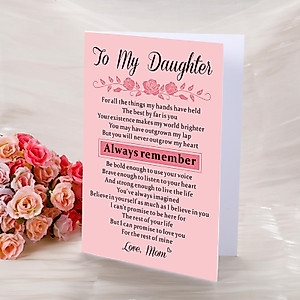 Klemktrn Christmas Stocking Stuffers for Teen Girls 16-18, My Order, to My Daughter Card Proud of You Gifts Graduation Card Gifts for Daughter Inspirational Card Birthday Valentine's Day Gifts