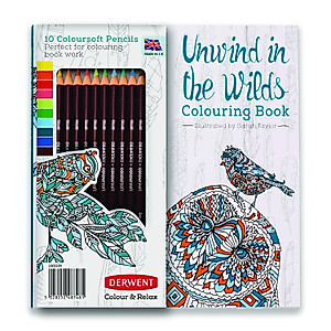 Adult Coloring Book and Coloursoft Colored Pencils: Color and Relax - Unwind in the Wilds by Derwent (2302339)