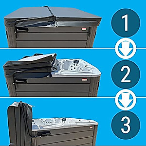 Puri Tech Cover Lifts Pivot Top Mount Spa & Hot Tub Cover Lift Removal System Double Coated Aluminum Structure Fits Most Spas & Hot Tubs (Black)