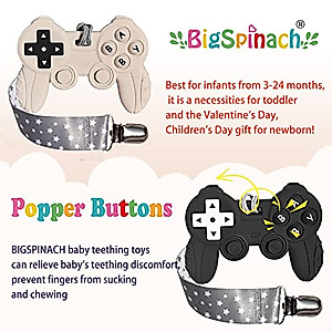 Baby Video Game Controller Teether Toy Funny Baby Teething Toys for Babies Gamer Controller（White