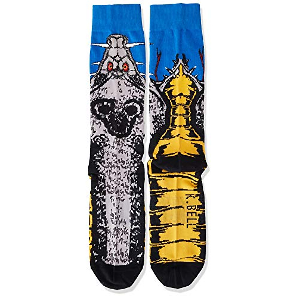 K. Bell Men's Animal Novelty Crew Socks, Blue (Cabra Snake), Shoe Size: 6-12