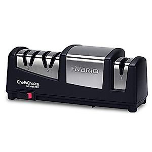 Chef’sChoice 290 Knife Sharpeners AngleSelect Hybrid 15 and 20-Degree Diamond Hone, 3-Stage, Black