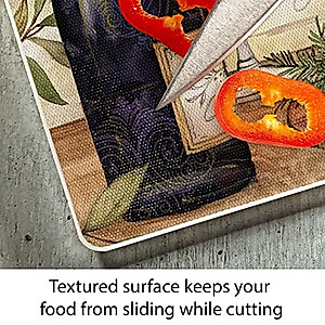 CounterArt California Wine Decorative 3mm Heat Tolerant Tempered Glass Cutting Board 10” x 8” Manufactured in the USA Dishwasher Safe