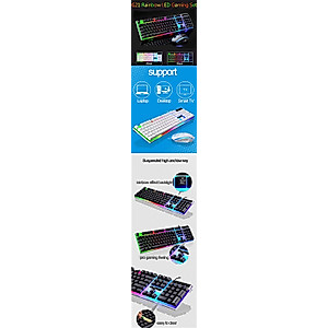 Wgxyihai Adjustable Gaming Keyboard G21 Wired USB Gaming Keyboard Rainbow Mouse and Keyboard Combo Set with Mechanical Backlit Keyboard and Mouse Set (Color : Black)